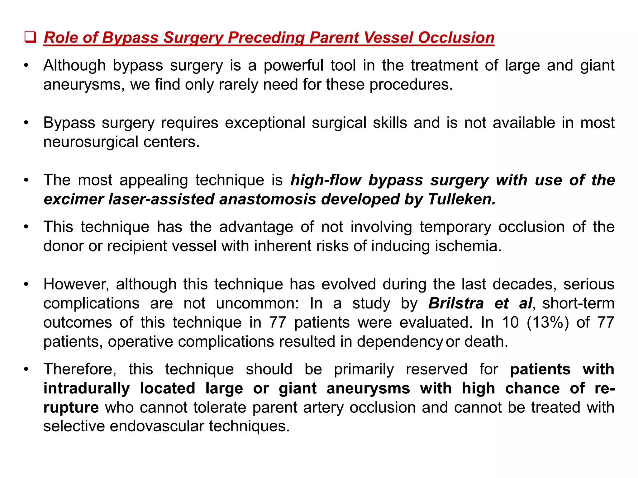 endovascular treatment of giant brain aneurysm | PPTX | First Aid ...