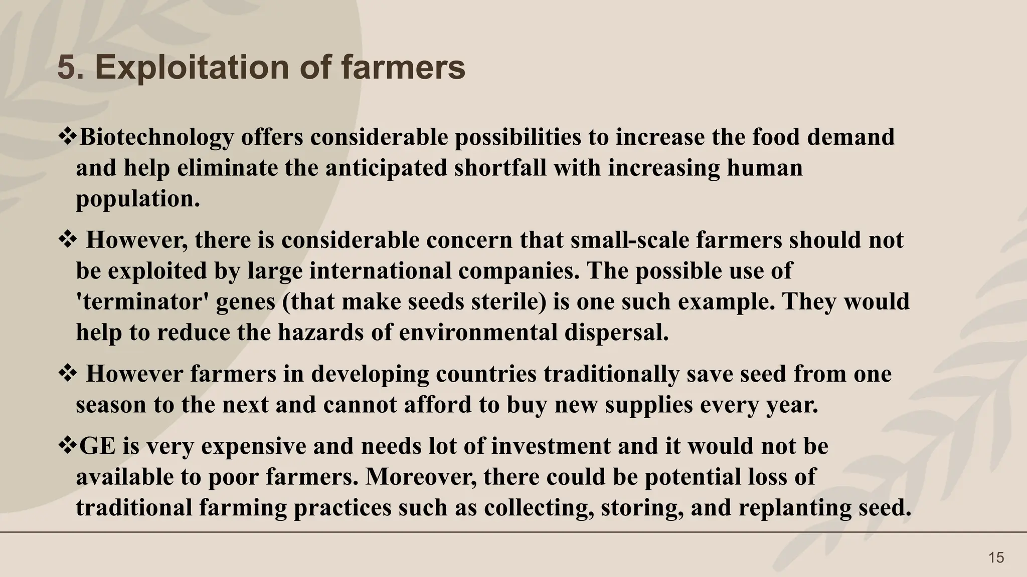 Ethical issues associated with Genetically Modified Crops and ...