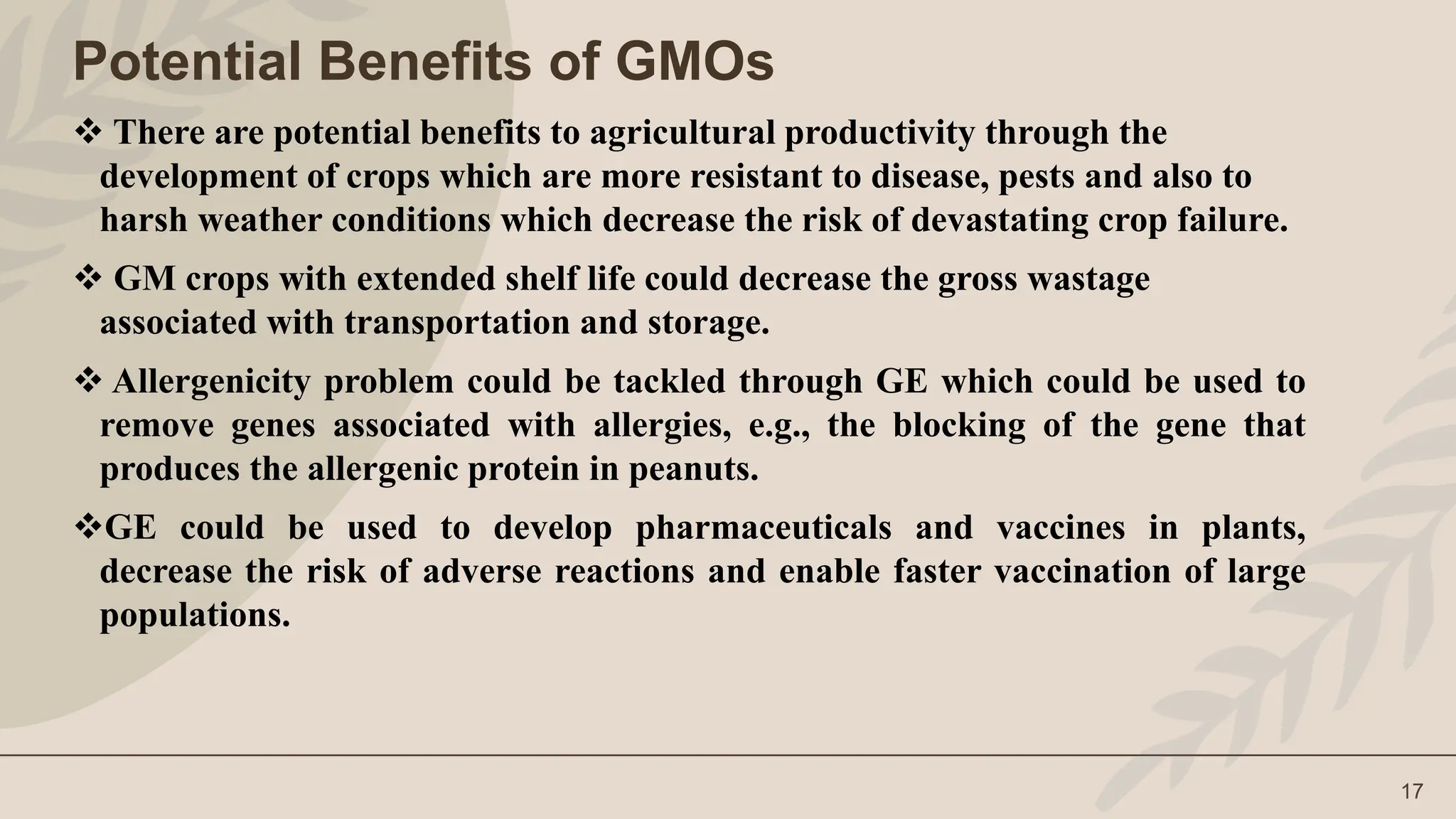 Ethical issues associated with Genetically Modified Crops and ...