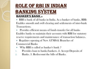 Role of RBI in Indian Banking System | PDF