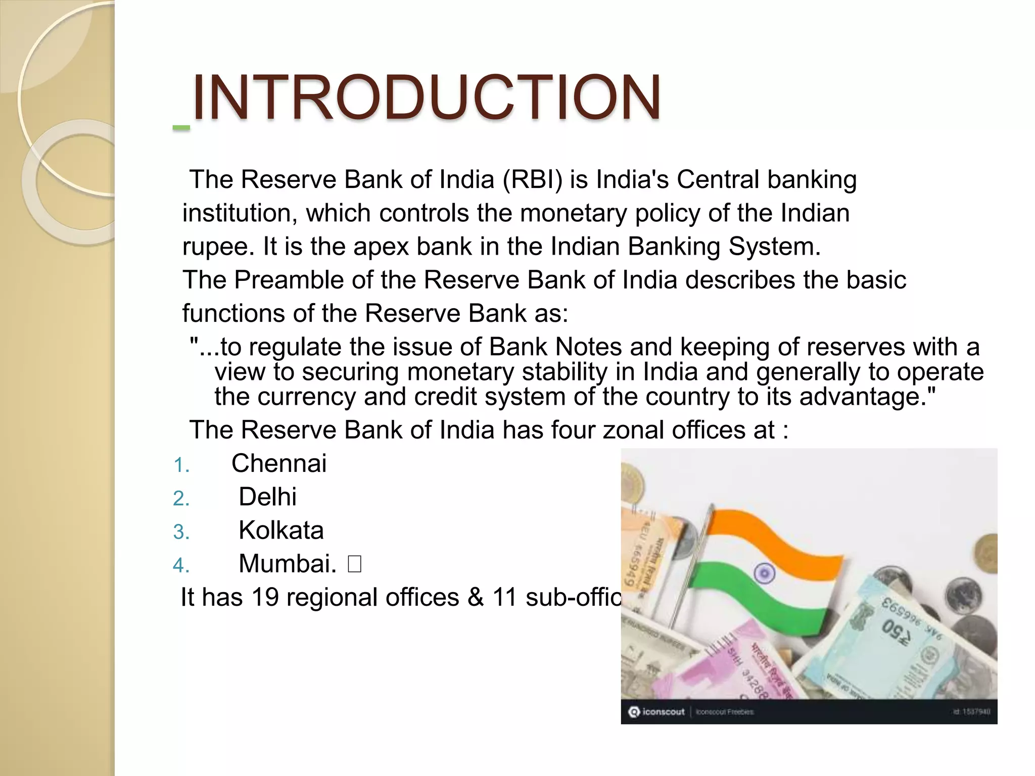 Role Of RBI in Indian Banking System | PPTX