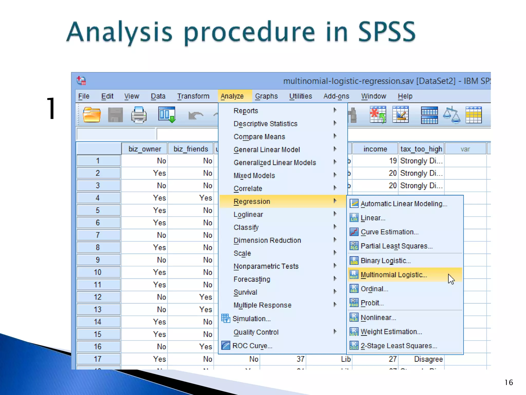 Multinomial Logistic Regression Analysis | PPTX