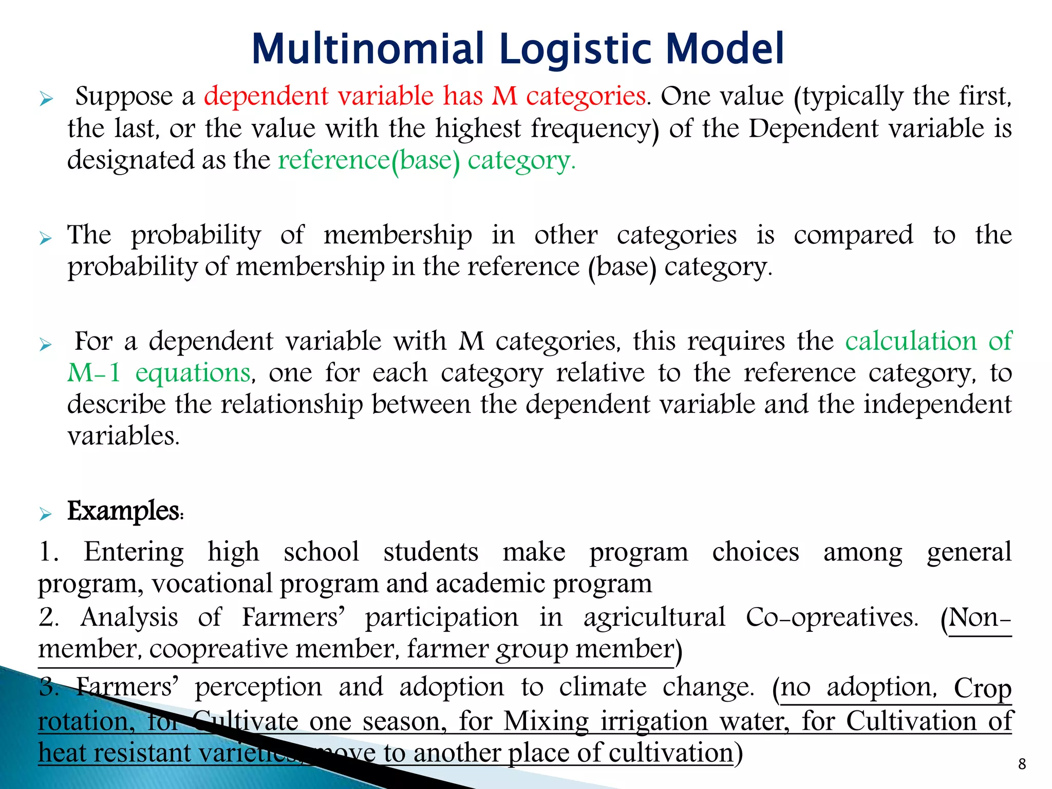 Multinomial Logistic Regression Analysis | PPTX