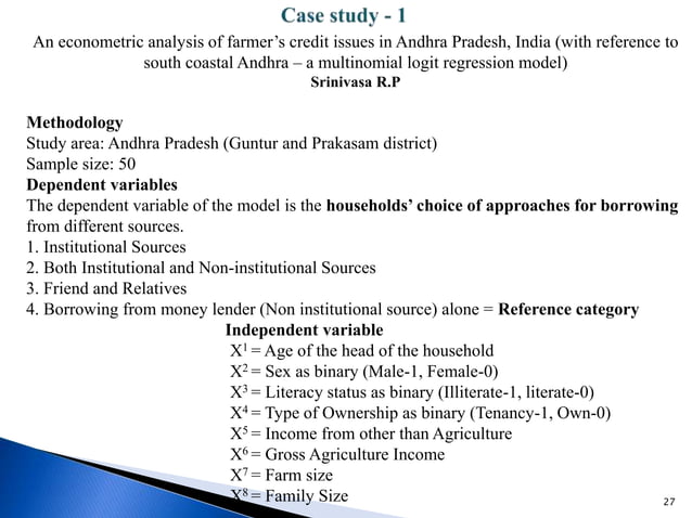 Multinomial Logistic Regression Analysis | PPTX
