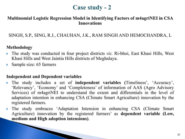 Multinomial Logistic Regression Analysis | PPTX