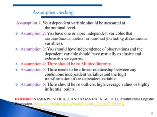 Multinomial Logistic Regression Analysis | PPT