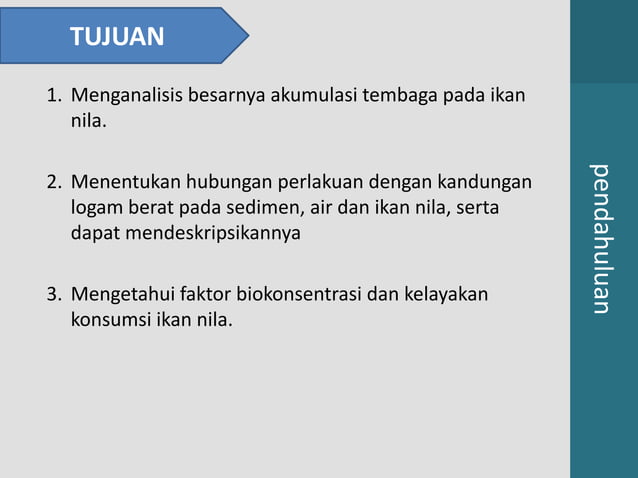 Bioakumulasi logam berat tembaga (Cu) pada ikan Nila (Oreochromis ...