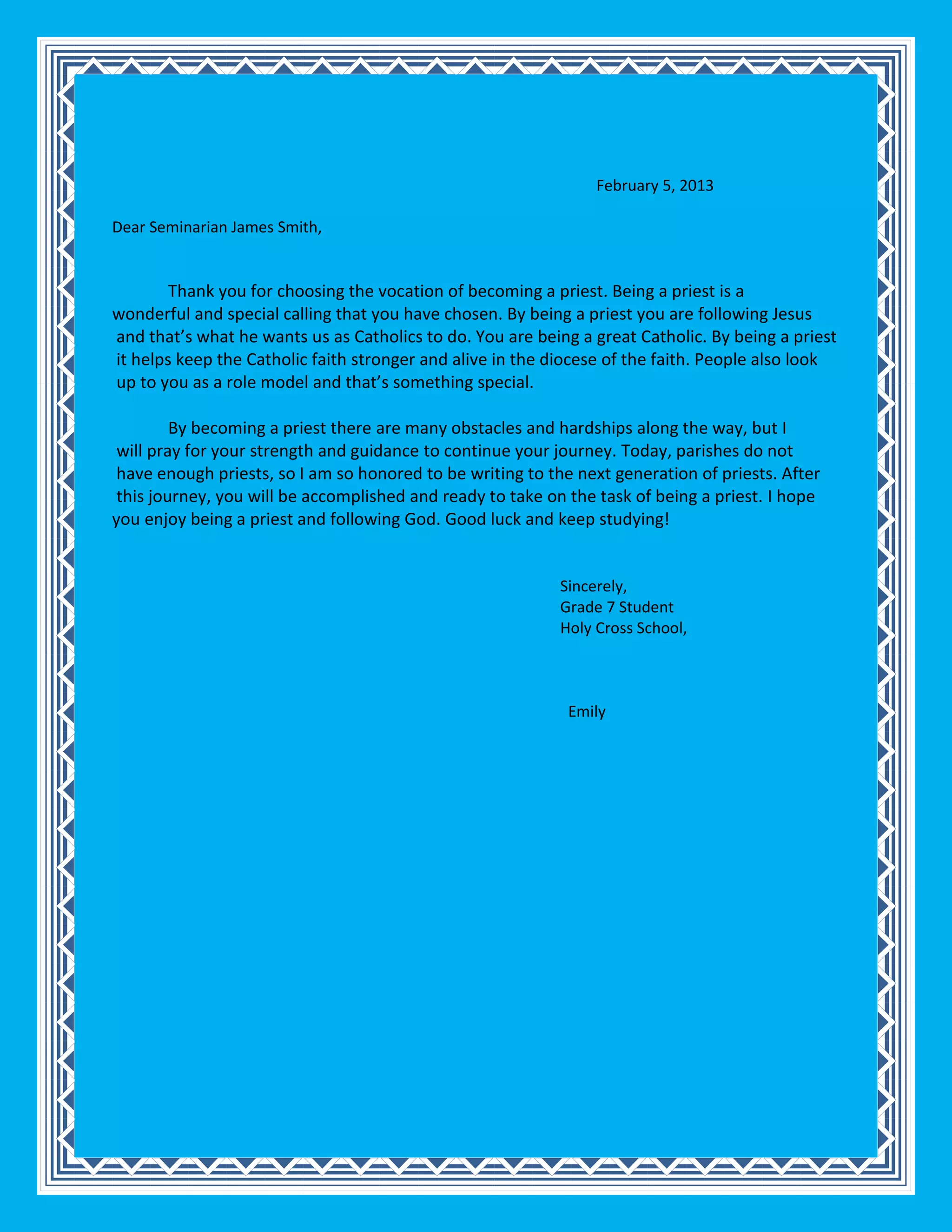 Seminarian letter | PDF