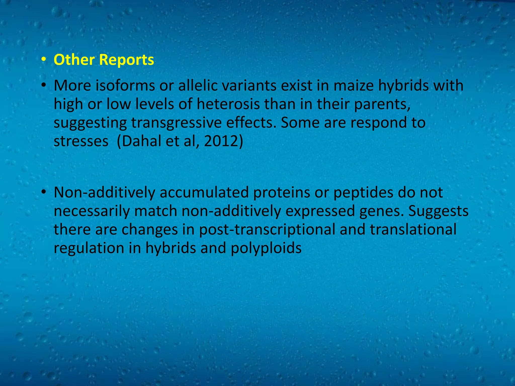 Molecular basis of heterosis in crop plants | PPTX