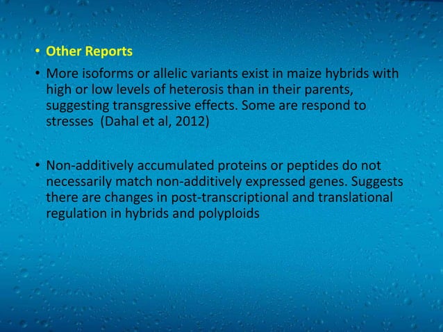 Molecular basis of heterosis in crop plants | PPTX | Gardening | Home ...