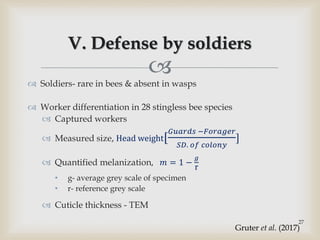 Defence in stingless bees | PPTX
