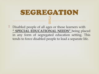 SEMINAR INCLUSIVE EDUCATION integrated learning | PPTX | Special Needs ...