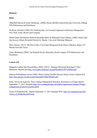 Seminar inovasi sektor awam peringkat kebangsaan 2013 | PDF