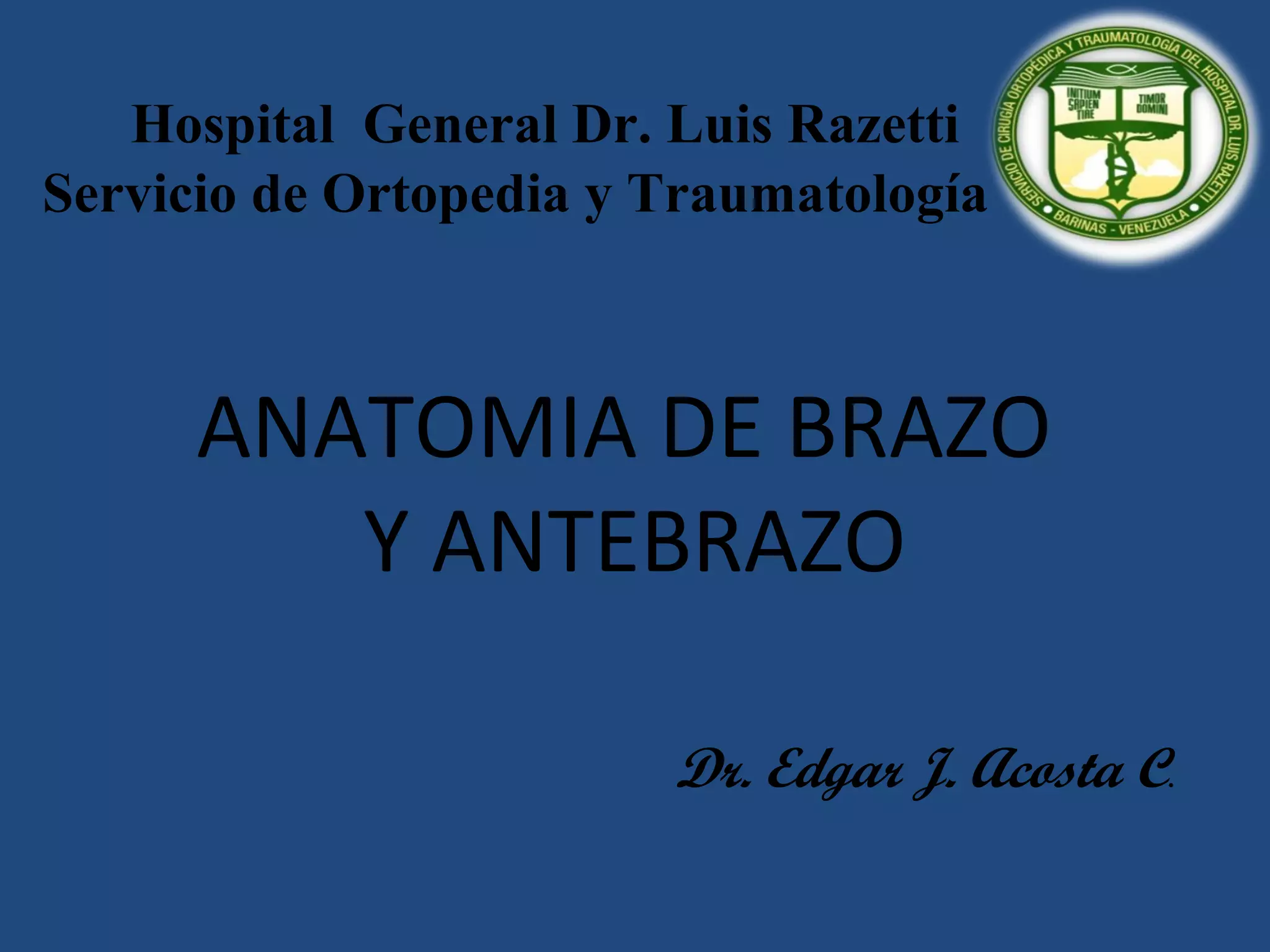 Seminario anatomia antebrazo 2012. Servicio de Ortopedia y ...