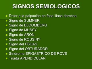 seminario de sindrome doloroso abdominal quirúrgico: apendicitis aguda ...