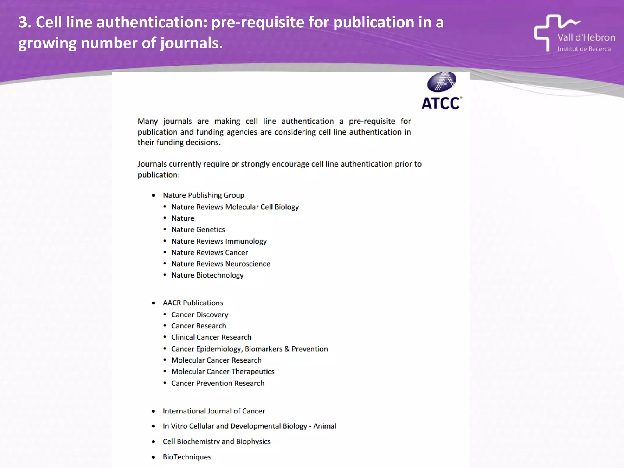 Human Cell Line Authentication. Why is it so important? | PPT