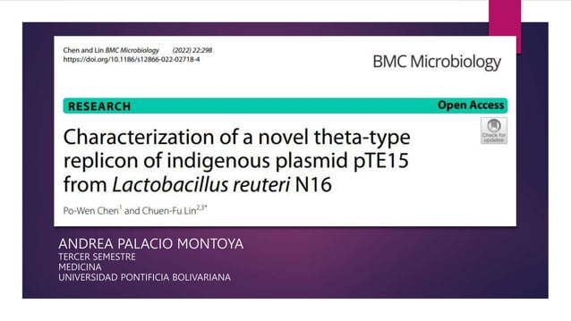 plasmid pTE15 from Lactobacillus reuteri N16 | PPT