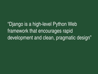Django - Framework web para perfeccionistas com prazos | PDF