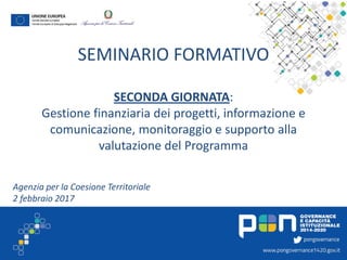 Seminario formativo per i beneficiari del PON Governance 2014 2020 - seconda giornata - 2 ...