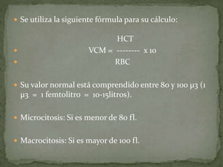 Indices eritrocitarios | PPTX