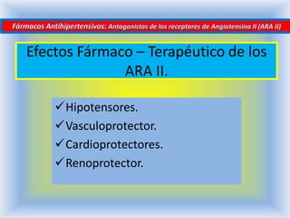 Farmacos Antihipertensivos - ara II | PDF