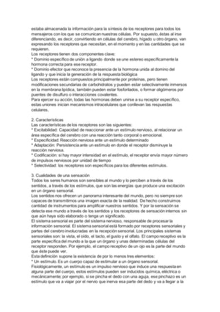 RECEPTORES Seminario II FISIOLOGIA | DOCX