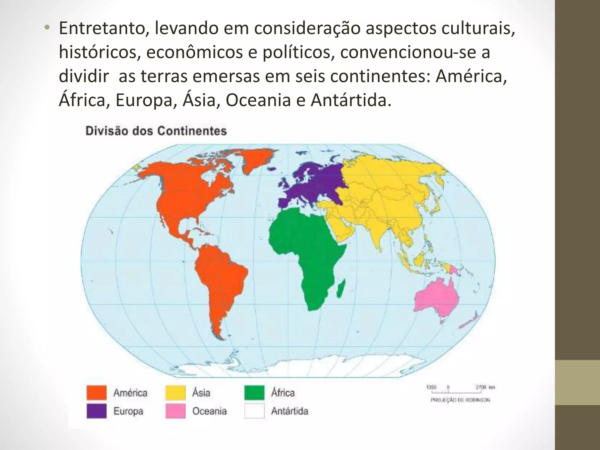 Slide/Seminário sobre os continente base geografia | PPTX