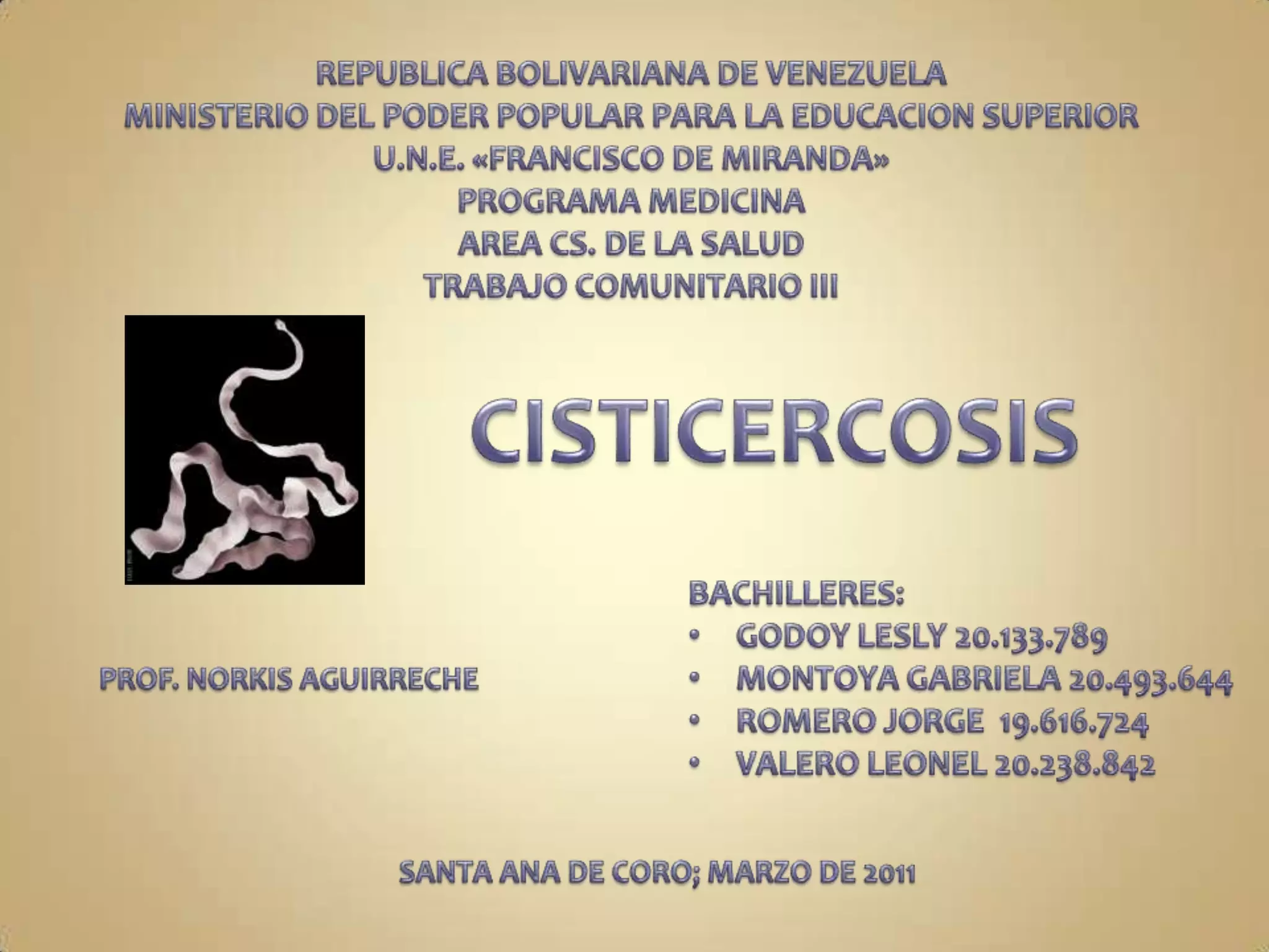 Cisticercosis | PPTX