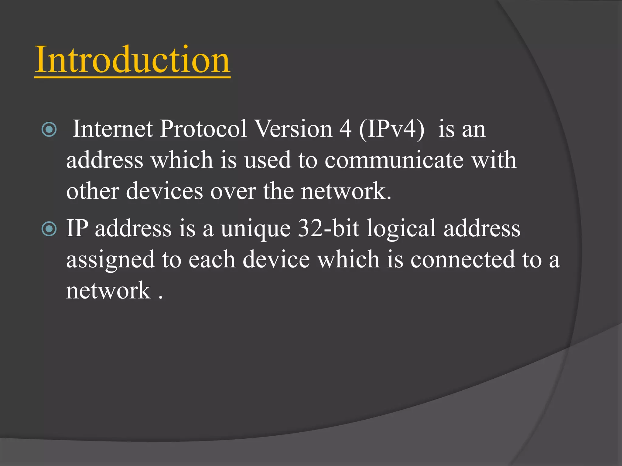 ipv4 (internet protocol version 4) | PPTX
