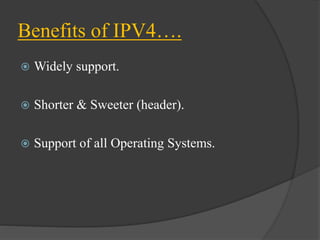 ipv4 (internet protocol version 4) | PPTX | Computer Networking | Computing