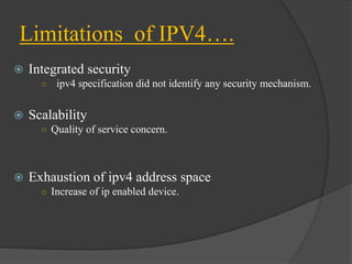 ipv4 (internet protocol version 4) | PPTX | Computer Networking | Computing