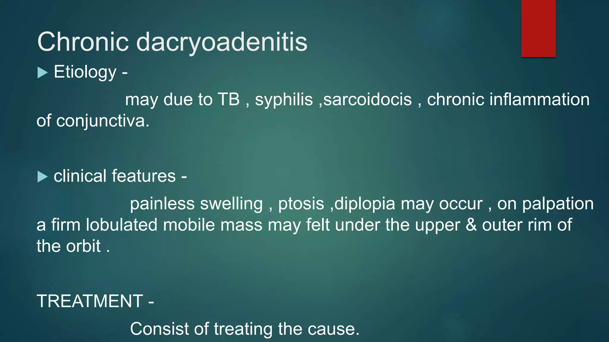 lacrimal apparatus - diseases. | PPTX