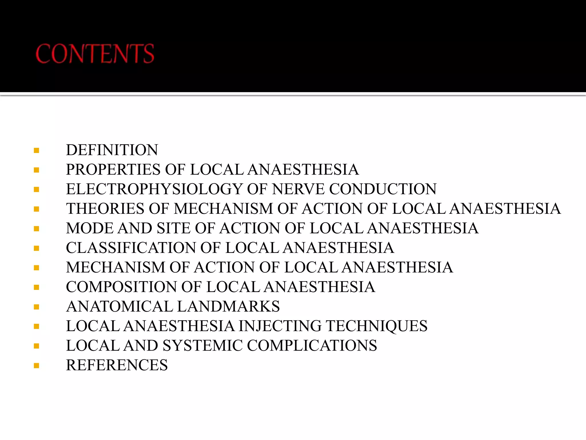 LOCAL ANESTHESIA AND ANATOMICAL LANDMARKS | PPTX
