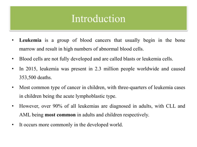 Leukemia.pptx | Blood Disorders | Diseases and Conditions