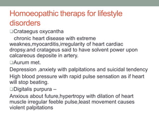 lifestyle disorders and its homoeopathic approach | PPTX