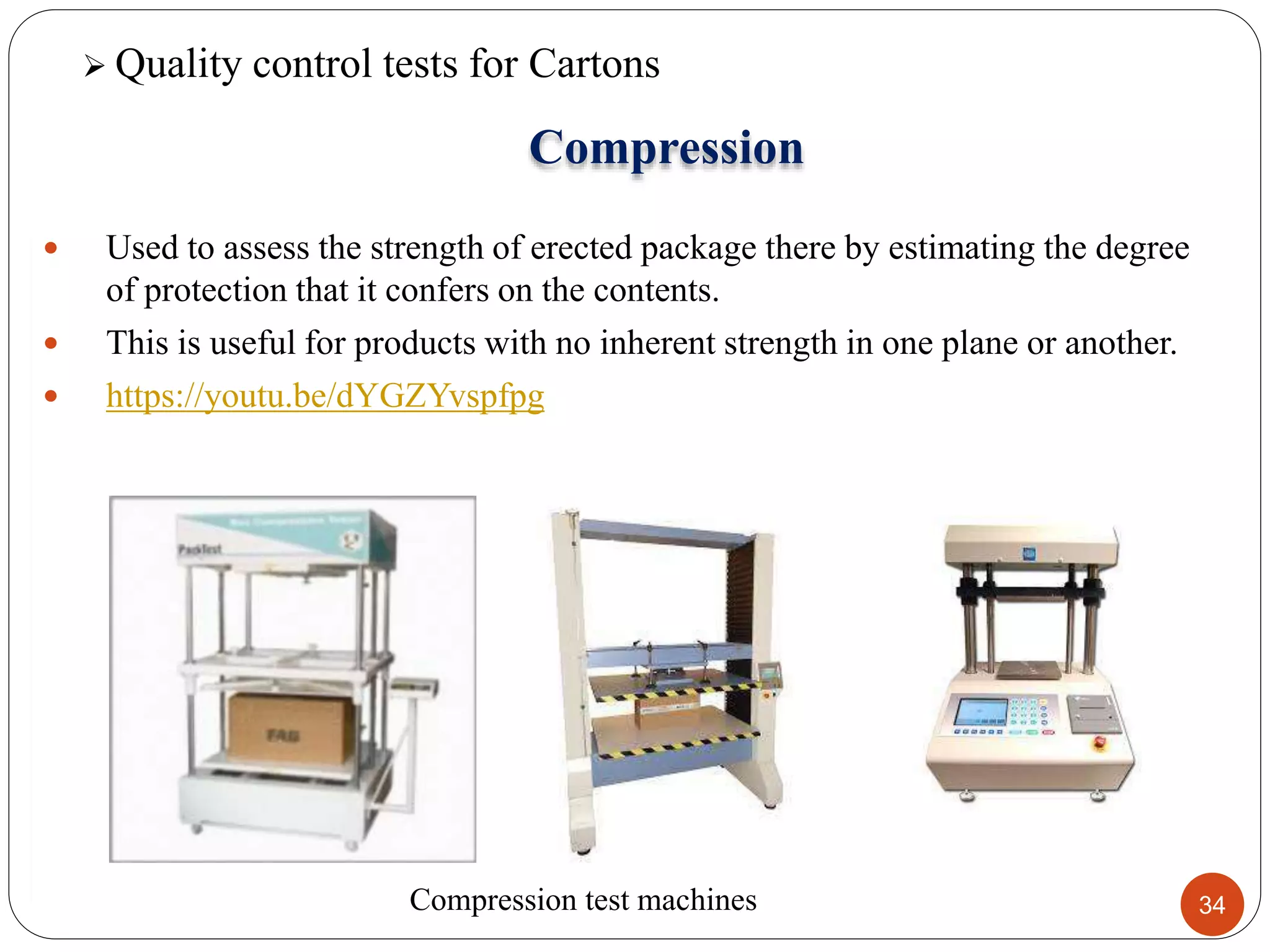 Quality control test: Containers, Closures and Secondary packing ...