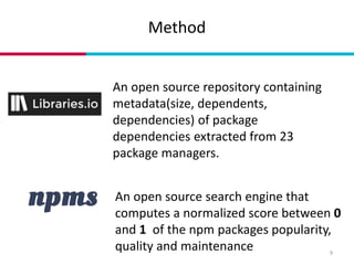 On Popularity and Quality Metrics of npm Packages | PPTX