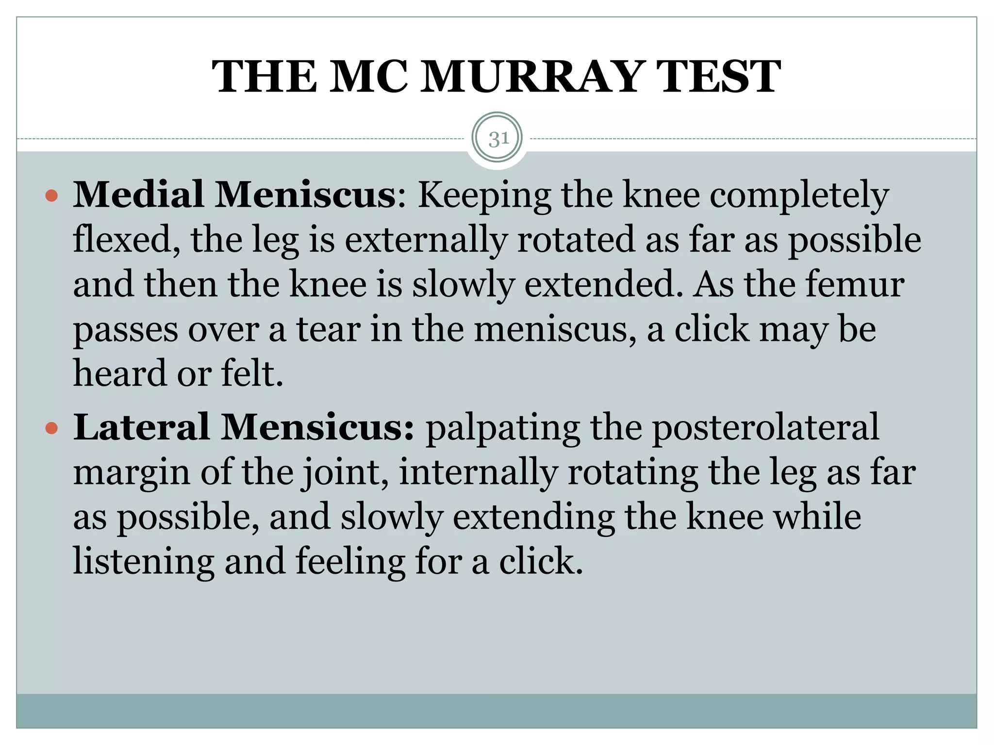 meniscal injuries | PPTX