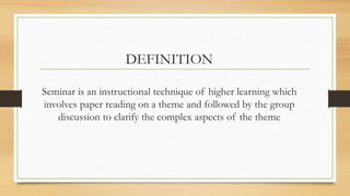 Seminar method | PPTX