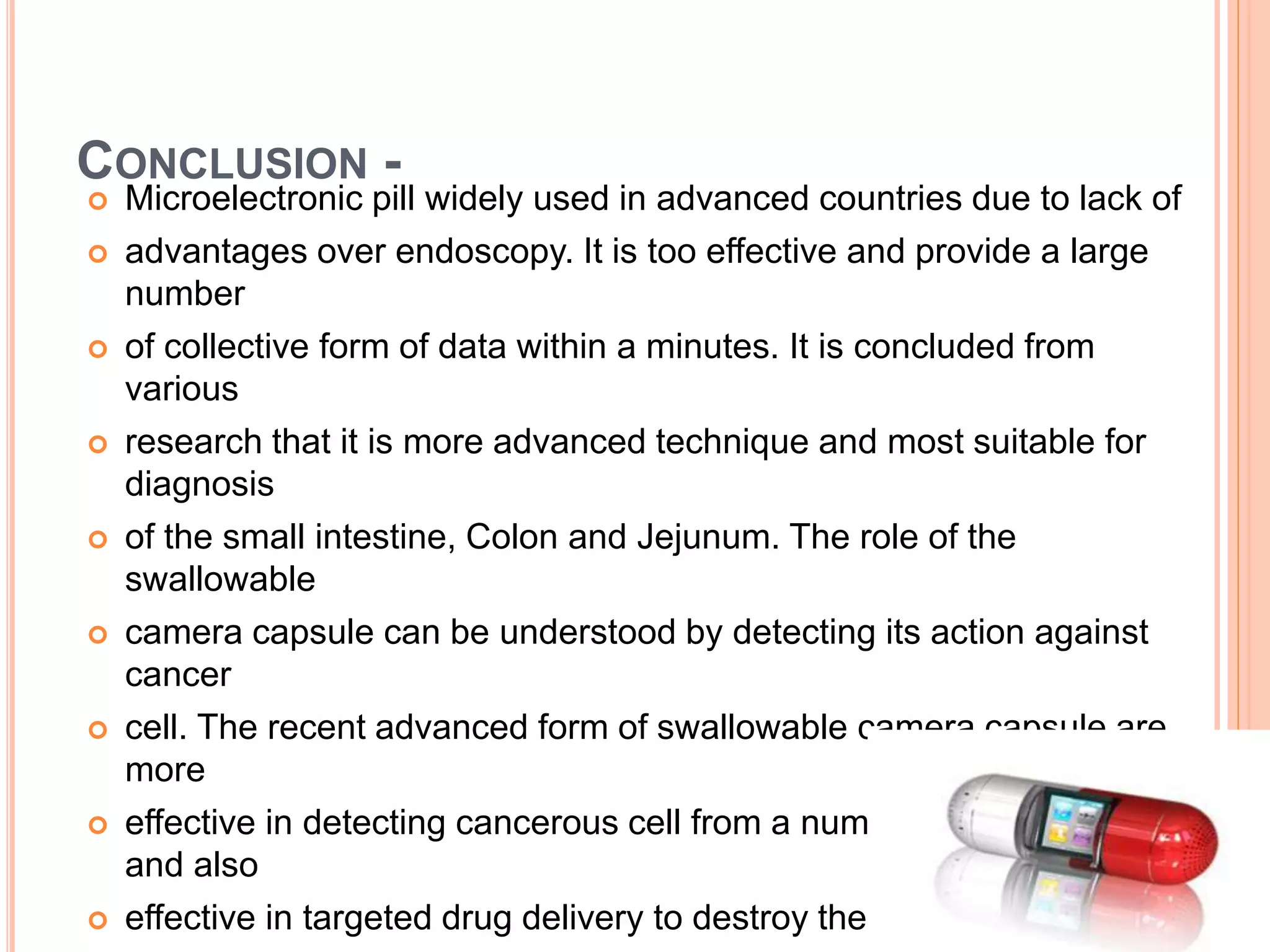 Seminar on microelectronic pill | PPTX