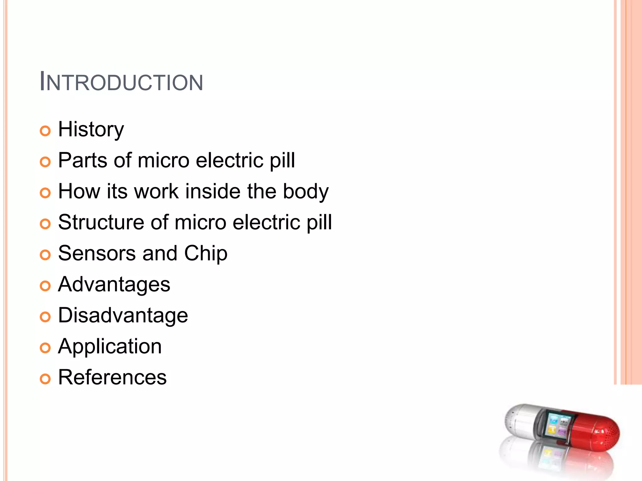 Seminar on microelectronic pill | PPTX