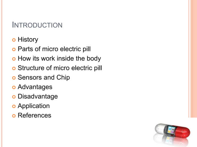 Seminar on microelectronic pill | PPTX