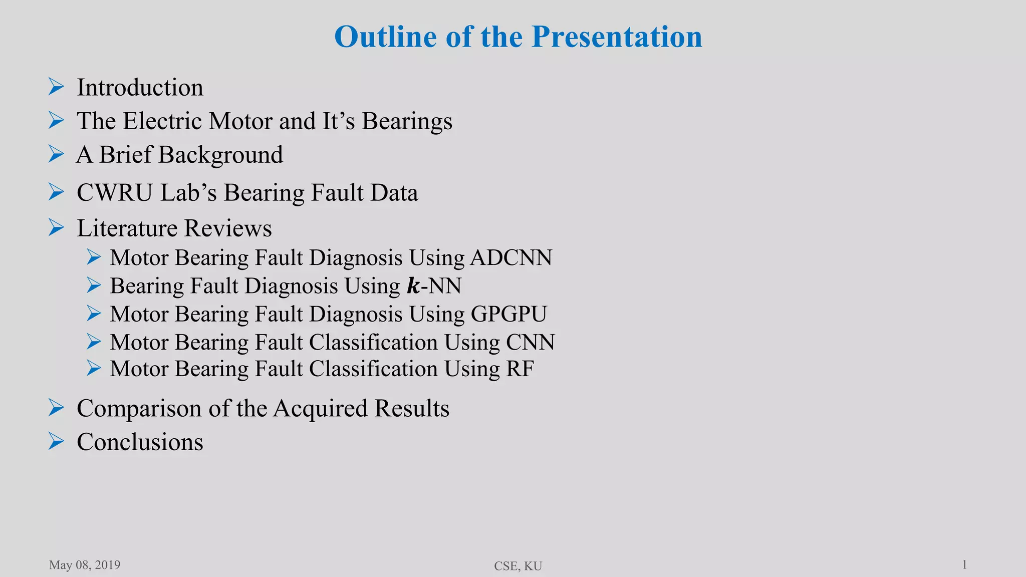 Induction Motor Bearing Health Condition Classification Using Machine
