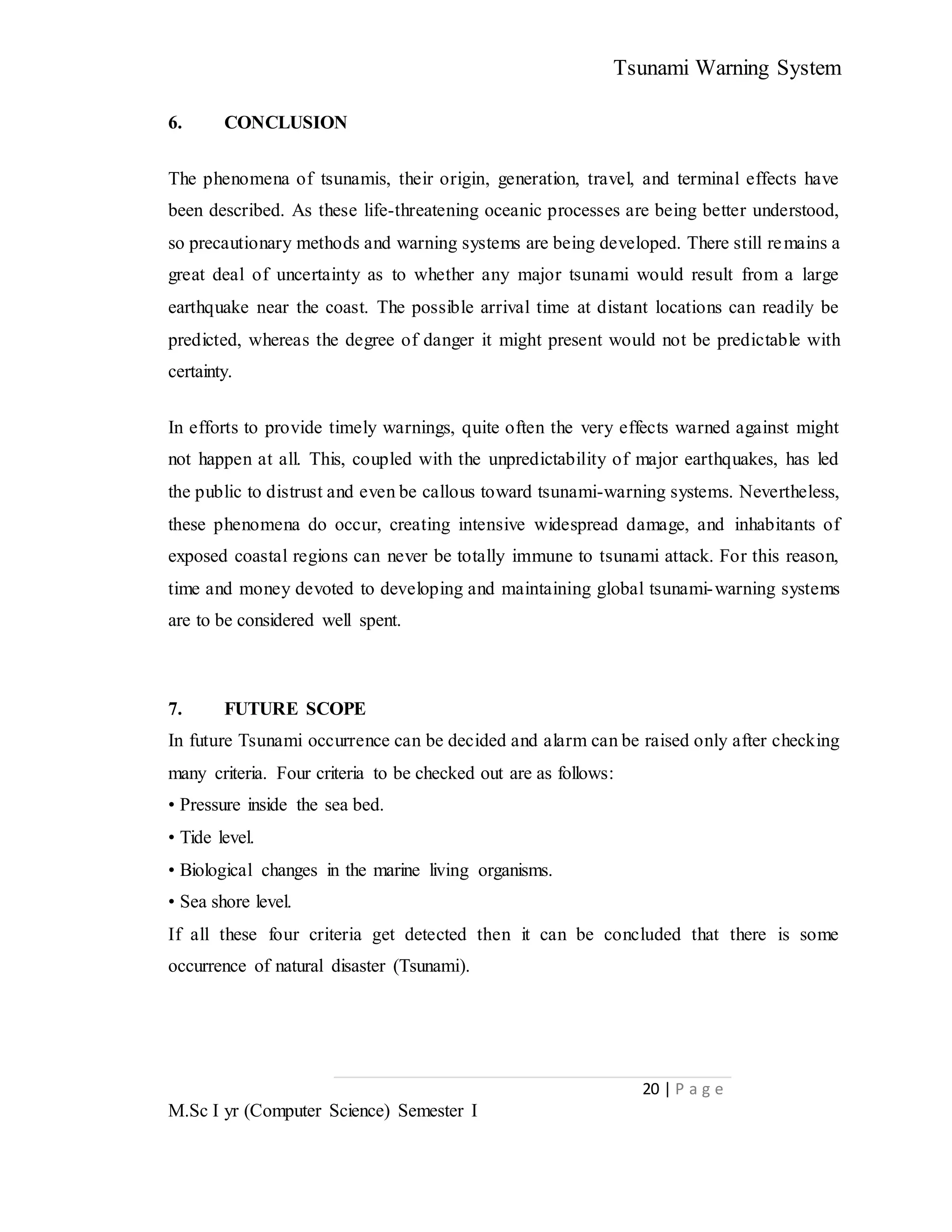 tsunami warning system (synofsis) | DOCX