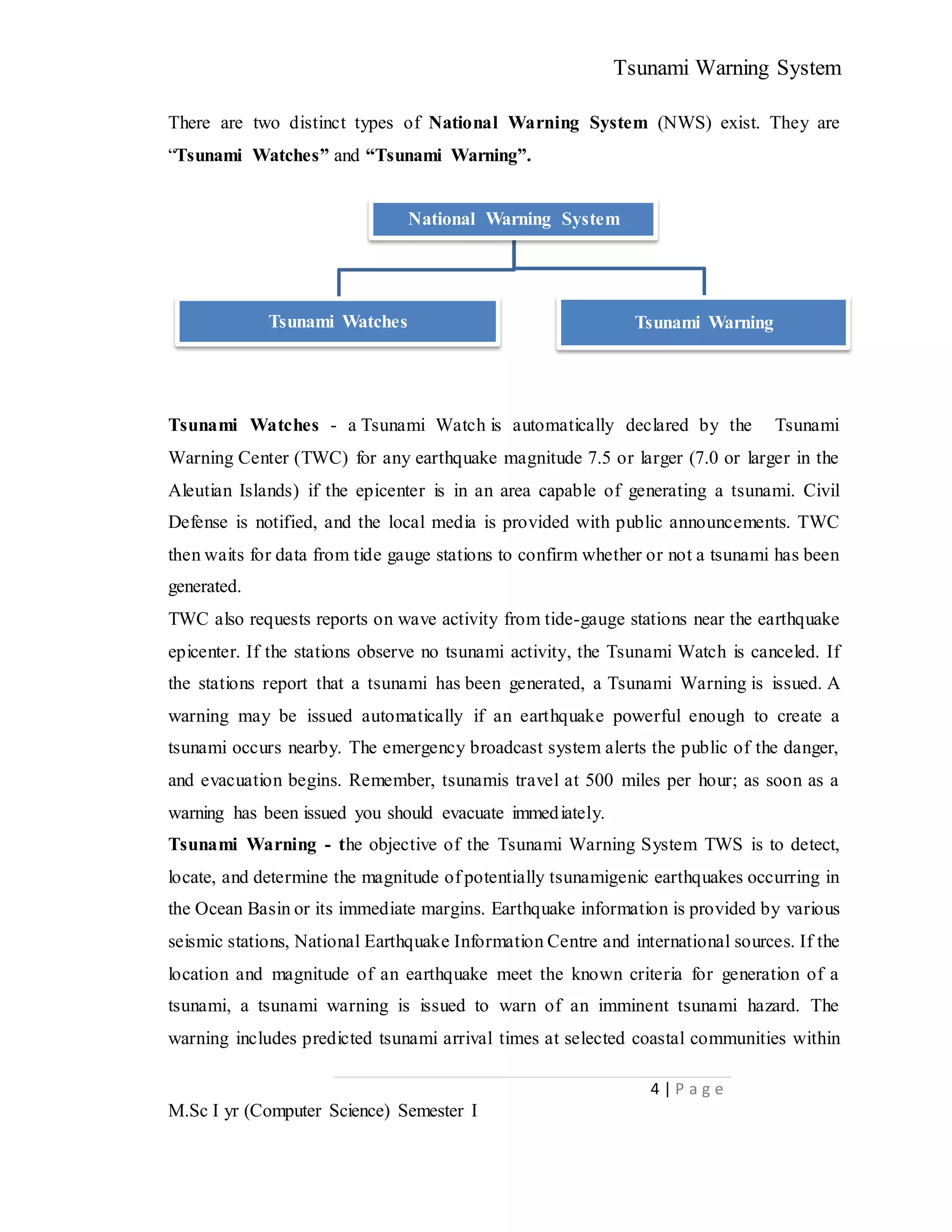 tsunami warning system (synofsis) | DOCX