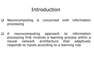 Seminar Neuro-computing | PPTX