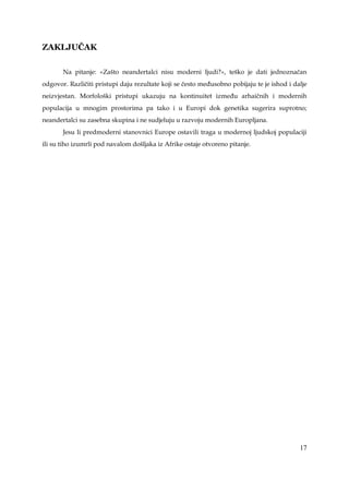 Seminar neandertalci moderni ljudi | PDF