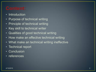 Seminar on technical writing | PPTX
