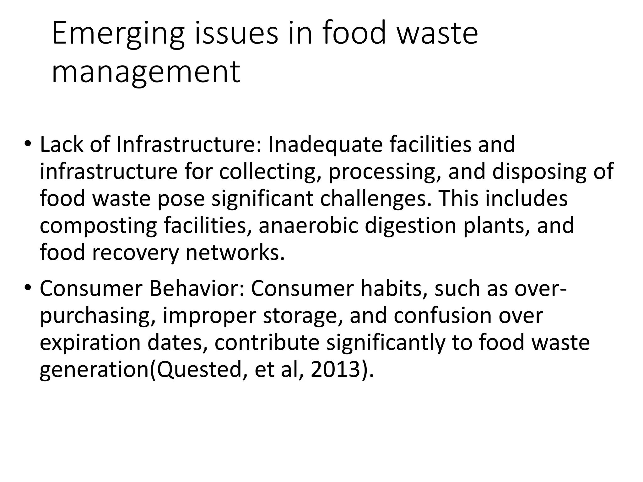 Emerging issues in food waste management | PPT