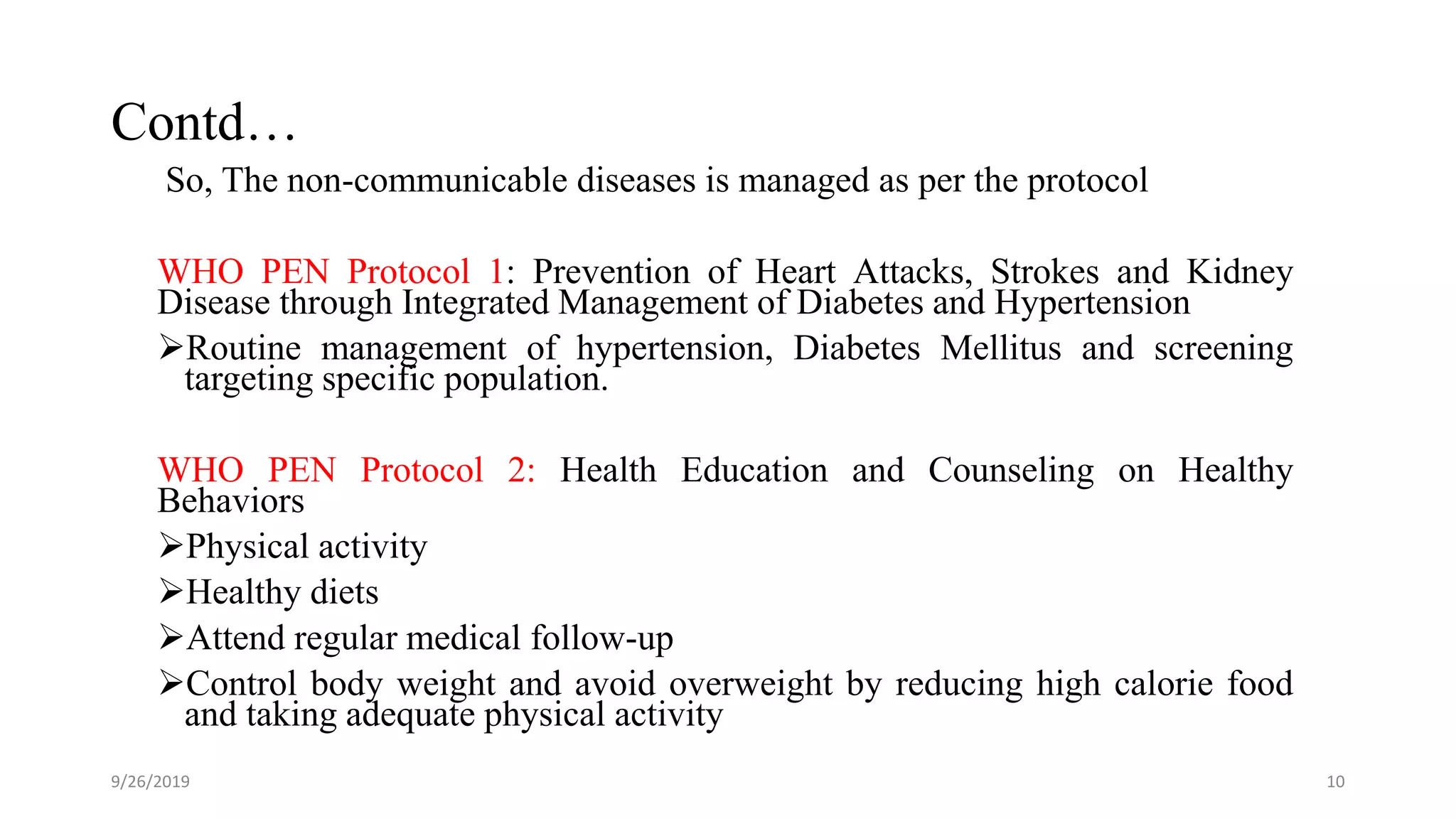 Management of NCDs in PHC setting | PPTX
